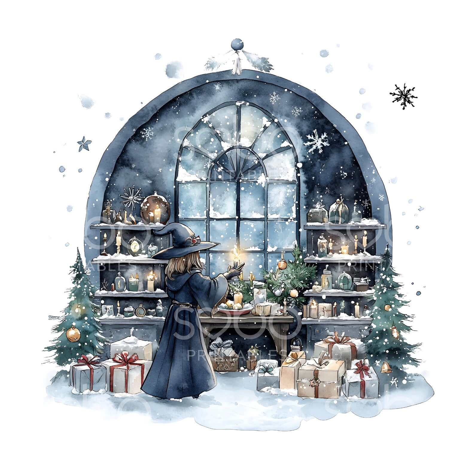 28 Wizard Workshop Clipart, Fantasy Art, Magical Christmas Workshop ...