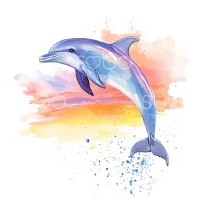 21 imágenes prediseñadas de delfines al atardecer, lindo delfín ...