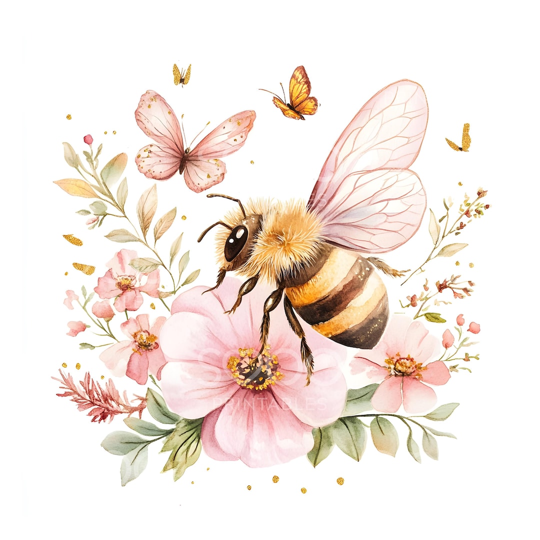 29 Pink Honey Bees Clipart, Bridal Shower, Honey Bees, Printable ...
