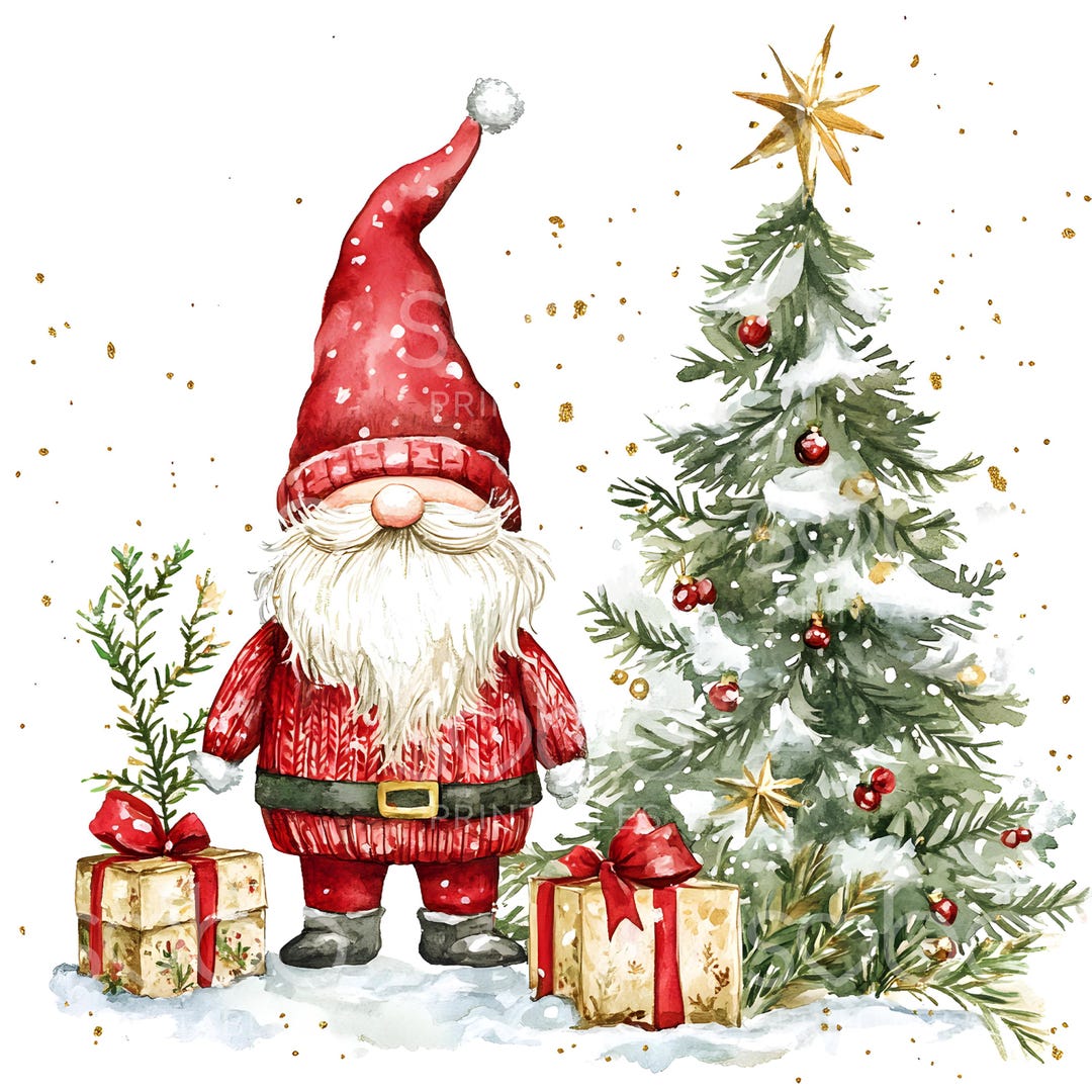 18 Christmas Tree Gnome Clipart, Gnome Winter Festive Clipart ...