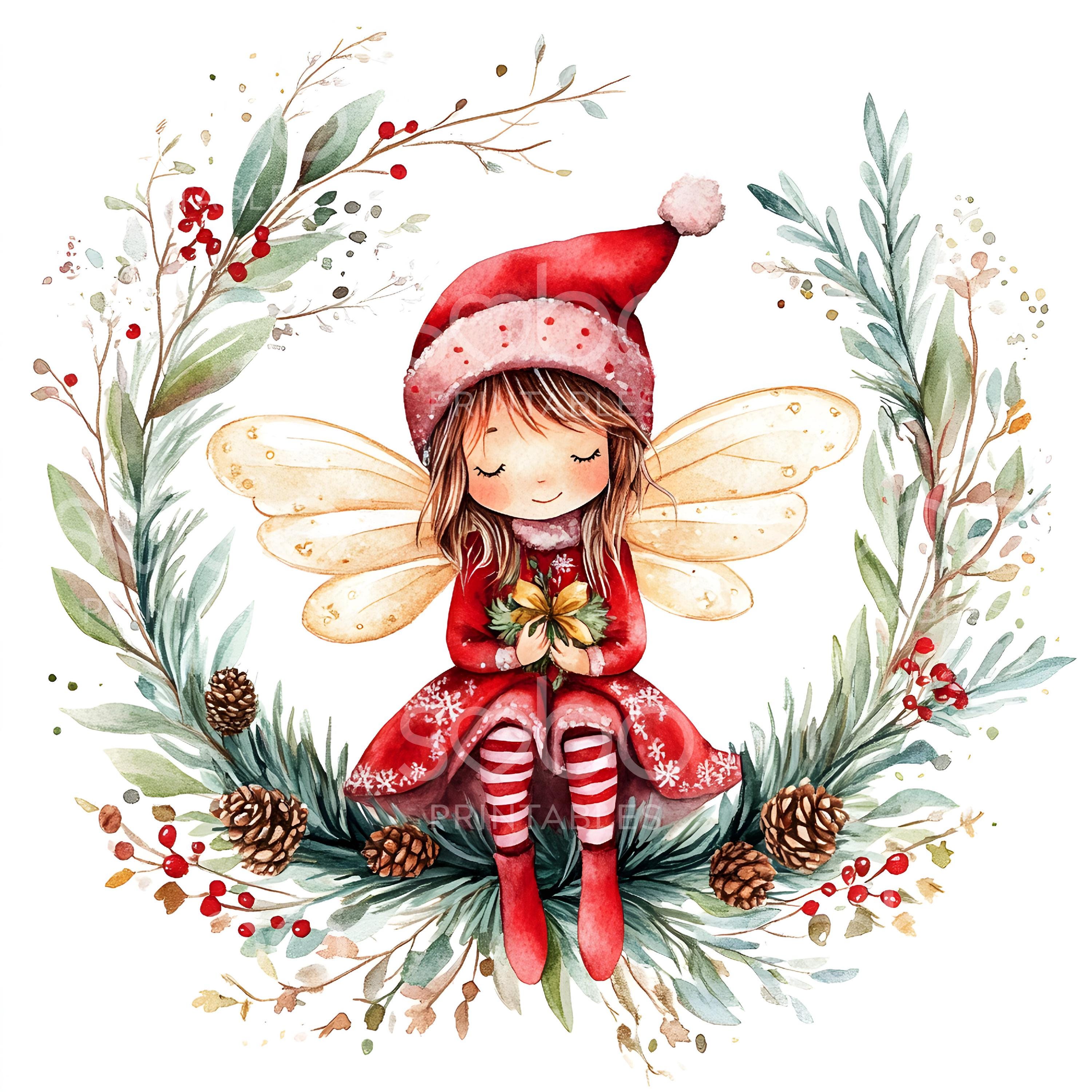 17 Christmas Fairy Clipart, Christmas Clipart, Christmas Card, High ...