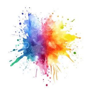 23 Rainbow Splash Clipart, Paint Splatter, High Quality Jpgs ...