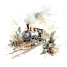27 Xmas Polar Express Clipart, North Pole, Blue Train, Xmas Holiday ...
