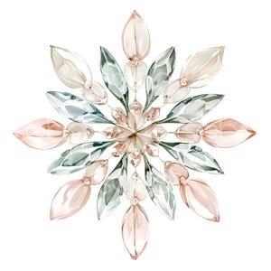 21 Boho Snowflake Clipart, Boho Xmas, Christmas Print, Watercolor ...