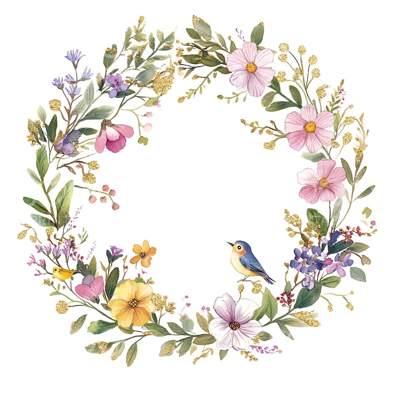 Spring Wreaths Clip Art - Etsy