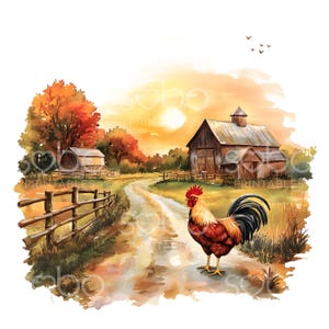 23 Chicken Coop Barn Clipart, Farmyard Barn, Barn Clipart, Rooster ...