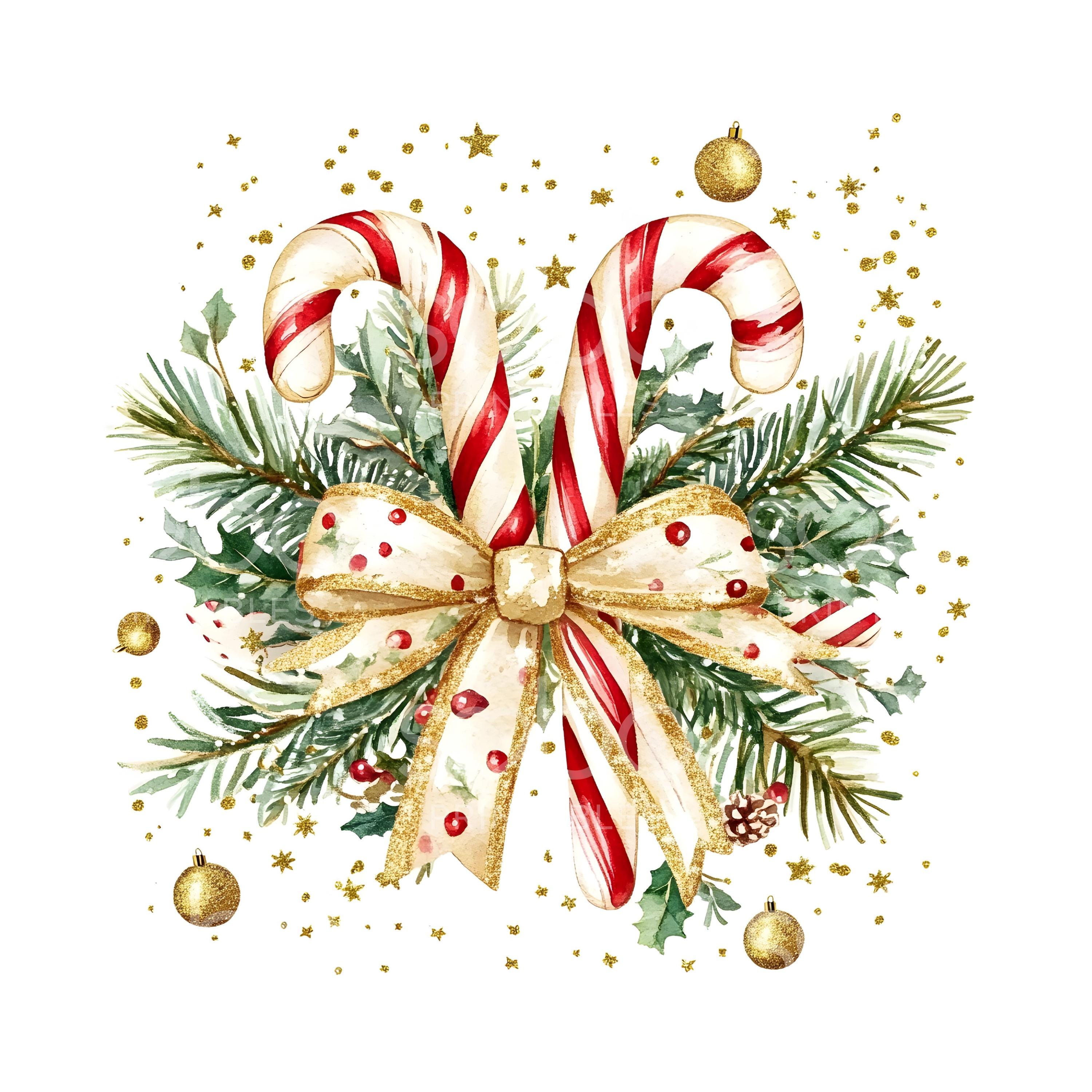 23 Xmas Candy Cane Bow Clipart, Candy Canes, Christmas Clipart ...