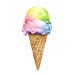 21 Rainbow Ice Cream Clipart, Ice Cream Stickers, Printable Watercolor ...