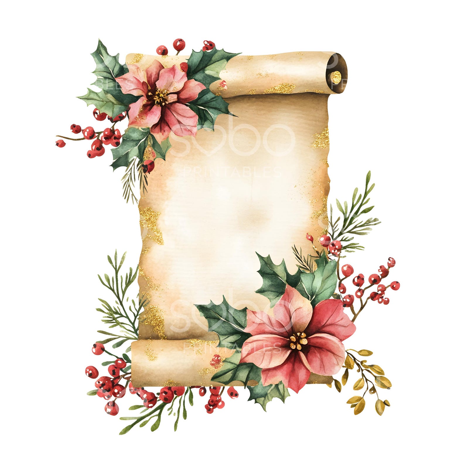 29 Christmas Scroll Clipart, Xmas Medieval Scroll, Xmas Vintage Scroll ...