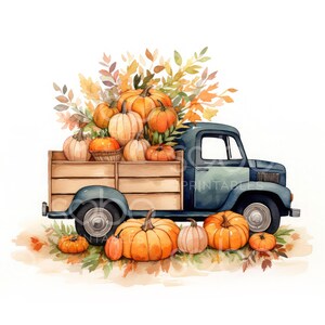 Harvest Trucks Clipart - 15 High Quality Jpgs, Digital Paper Craft ...