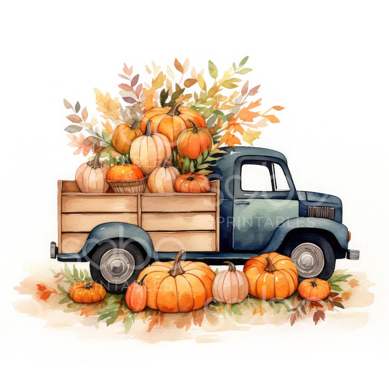 Harvest Trucks Clipart - 15 High Quality Jpgs, Digital Paper Craft ...