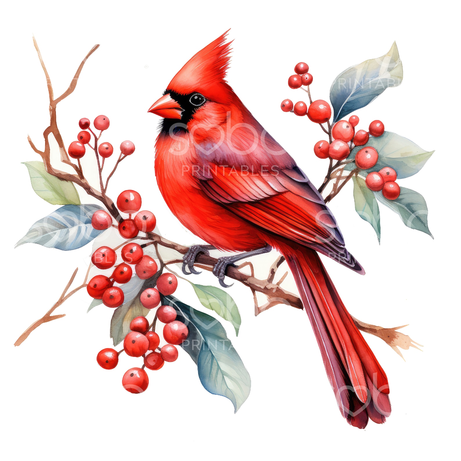 Red Cardinal Clipart 15 High Quality Jpgs, Digital Download, Junk ...