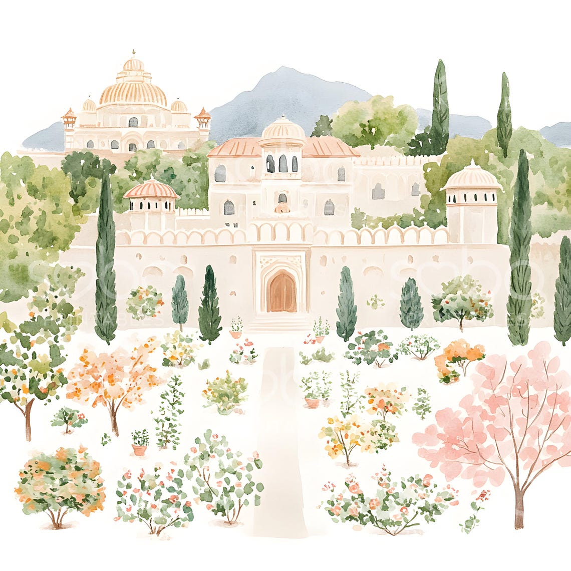 25 Cute Indian Palace Clipart, Royal Palace, India Travel Art ...