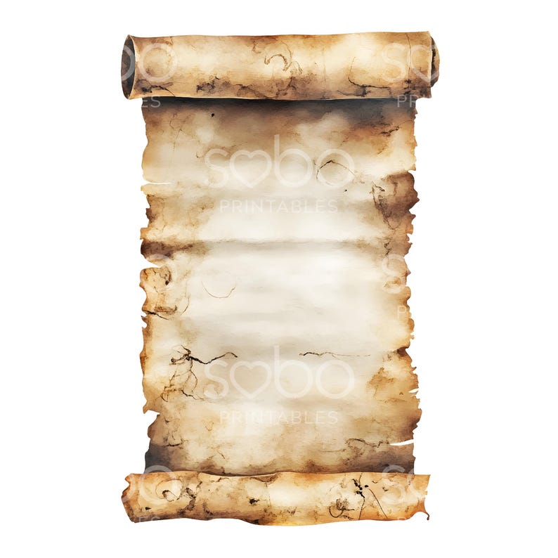 23 Medieval Scroll Clipart, Vintage Scroll, Paper Scroll, Printable ...