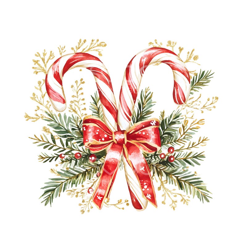 23 Xmas Candy Cane Bow Clipart, Candy Canes, Christmas Clipart ...