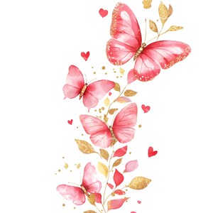 25 Valentine's Day Butterflies Clipart, Gold Butterfly, Wall Art ...