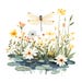 22 Dragonfly Pond Clipart, Floral Dragonfly, Printable Watercolor Art ...