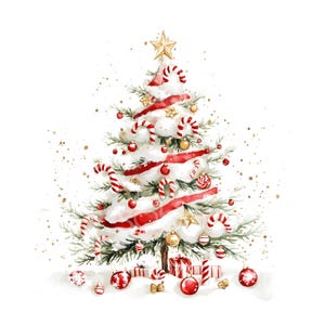 26 Candy Cane Xmas Tree Clipart, Candy Christmas Tree Clipart, Winter ...