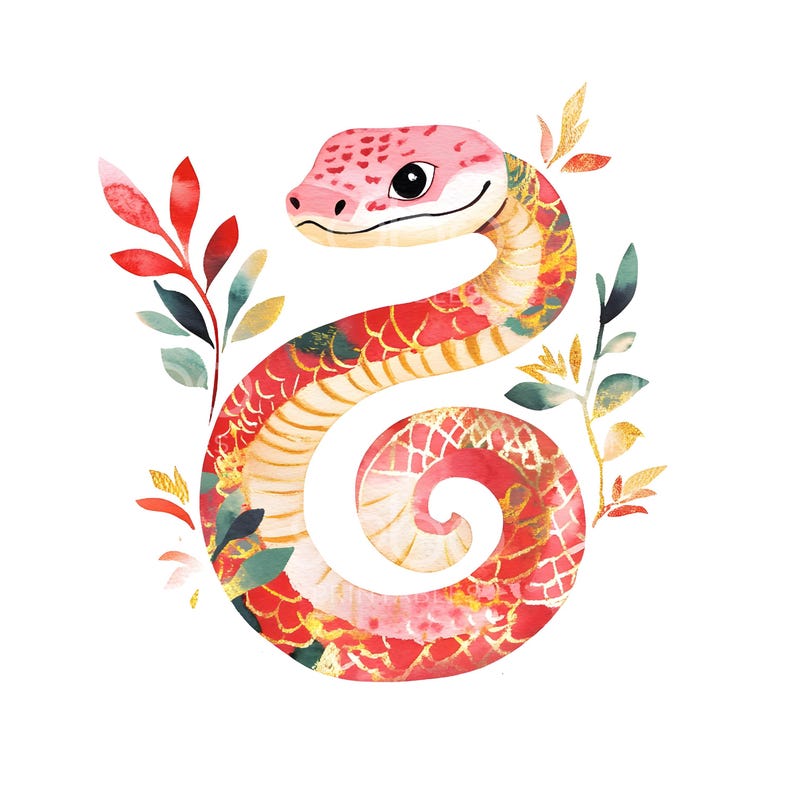 20 Lunar New Year Snake Clipart, Chinese New Year Snake, Printable ...
