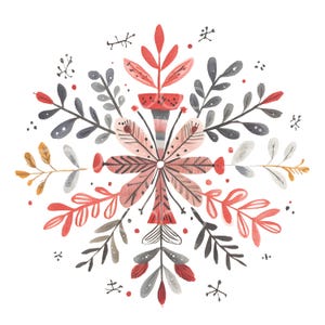 18 Scandinavian Folk Art Snowflake Clipart, Cute Christmas, Printable ...