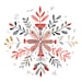 18 Scandinavian Folk Art Snowflake Clipart, Cute Christmas, Printable ...