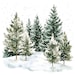 26 Christmas Trees Clipart, Winter Festive Clipart, Printable ...