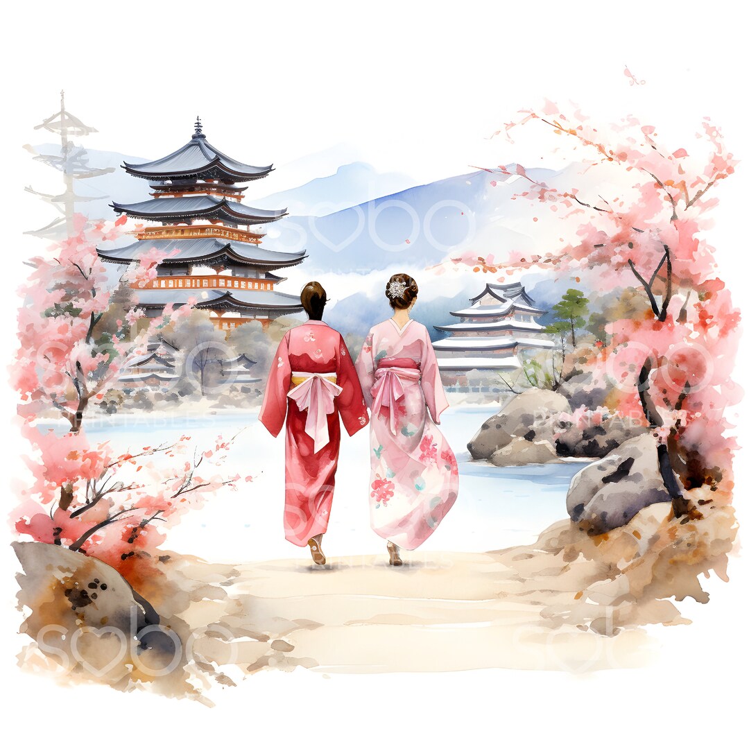 Japan Travel Clipart - 14 High Quality Jpgs, Wall Art, Digital Download ...
