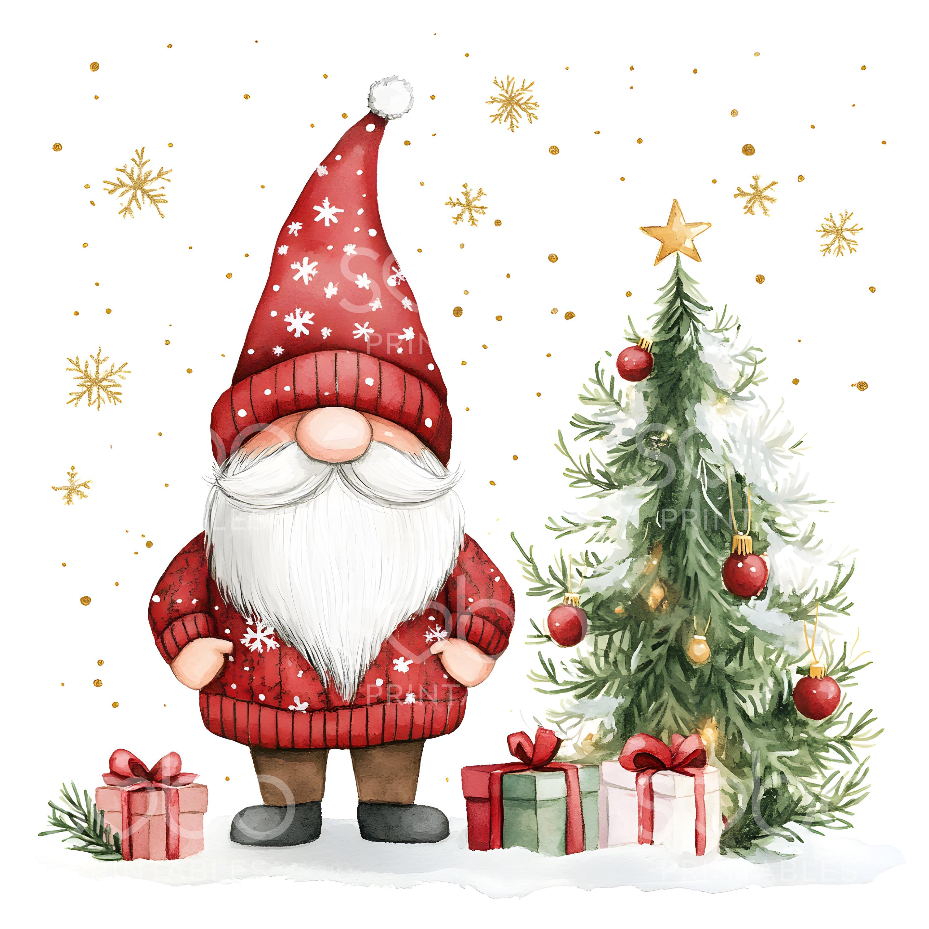 18 Christmas Tree Gnome Clipart, Gnome Winter Festive Clipart ...