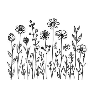 18 Doodle Wildflowers Clipart, Hand Drawn Botanical Flowers, High ...