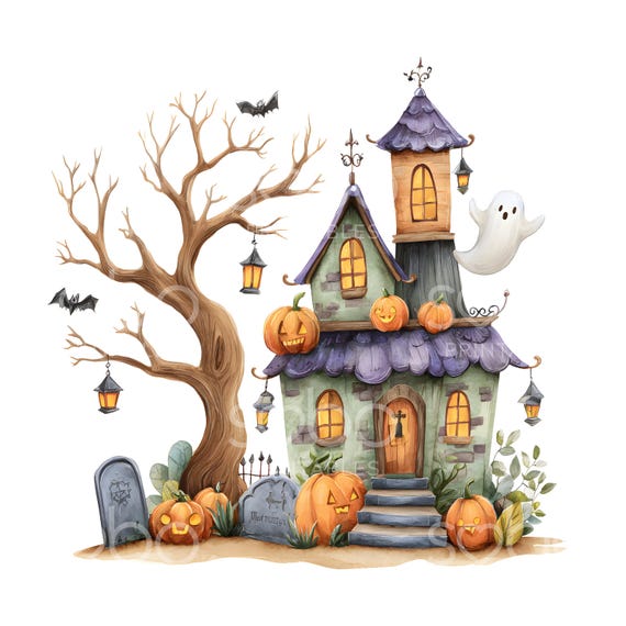 Haunted House Clipart Cute
