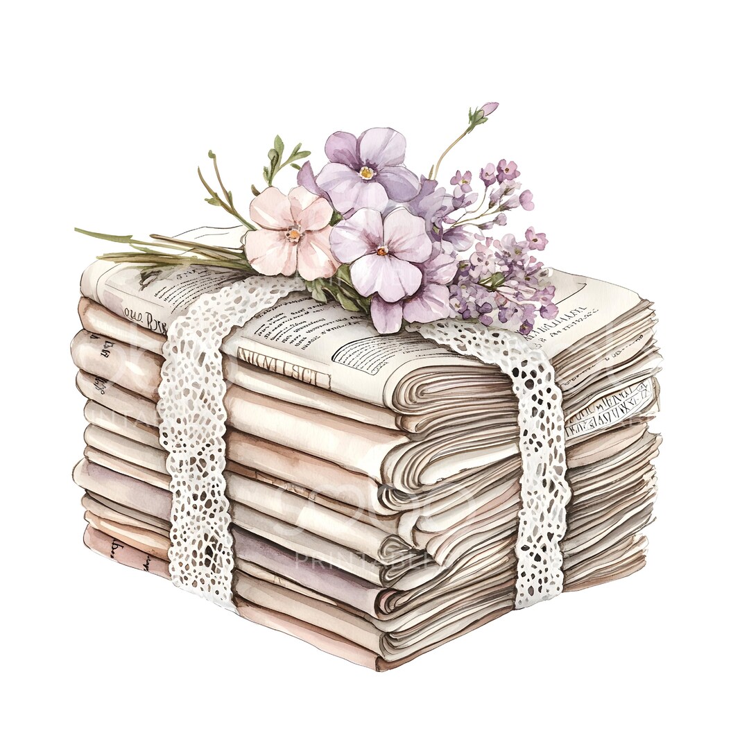22 Chic Newspaper Stack Clipart, Cute Girly Shabby Chic Clipart ...