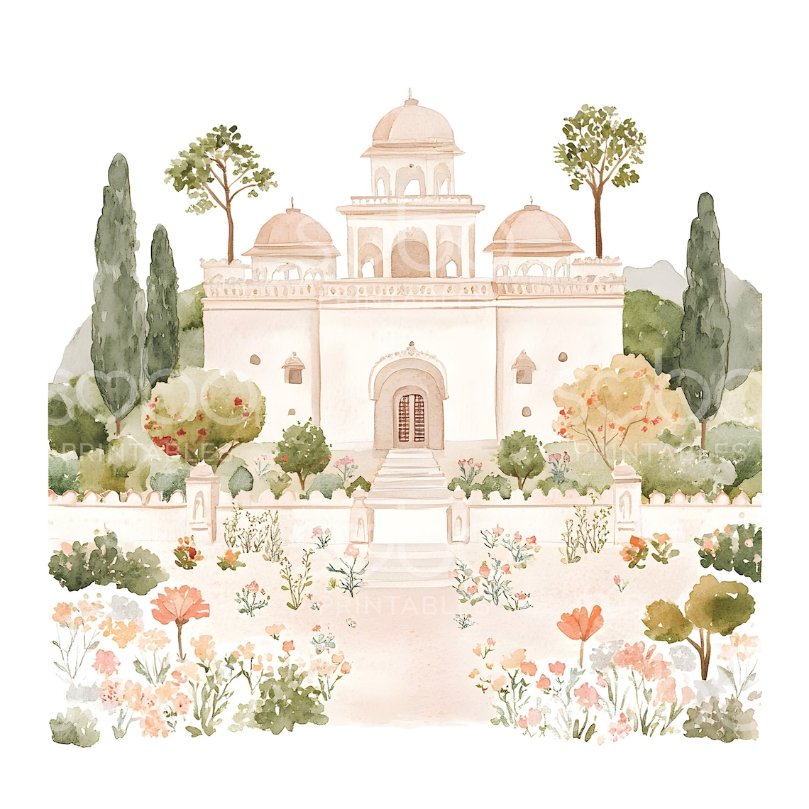 25 Cute Indian Palace Clipart, Royal Palace, India Travel Art ...