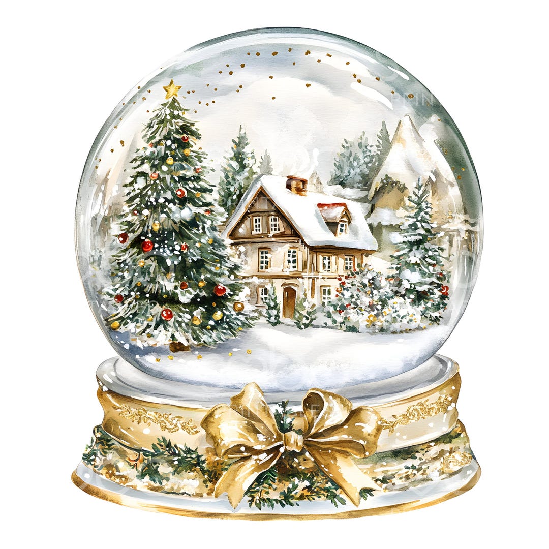 21 Christmas Snow Globe Clipart, Winter Festive Clipart, Printable ...
