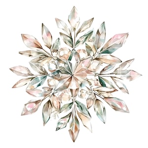 21 Boho Snowflake Clipart, Boho Xmas, Christmas Print, Watercolor ...