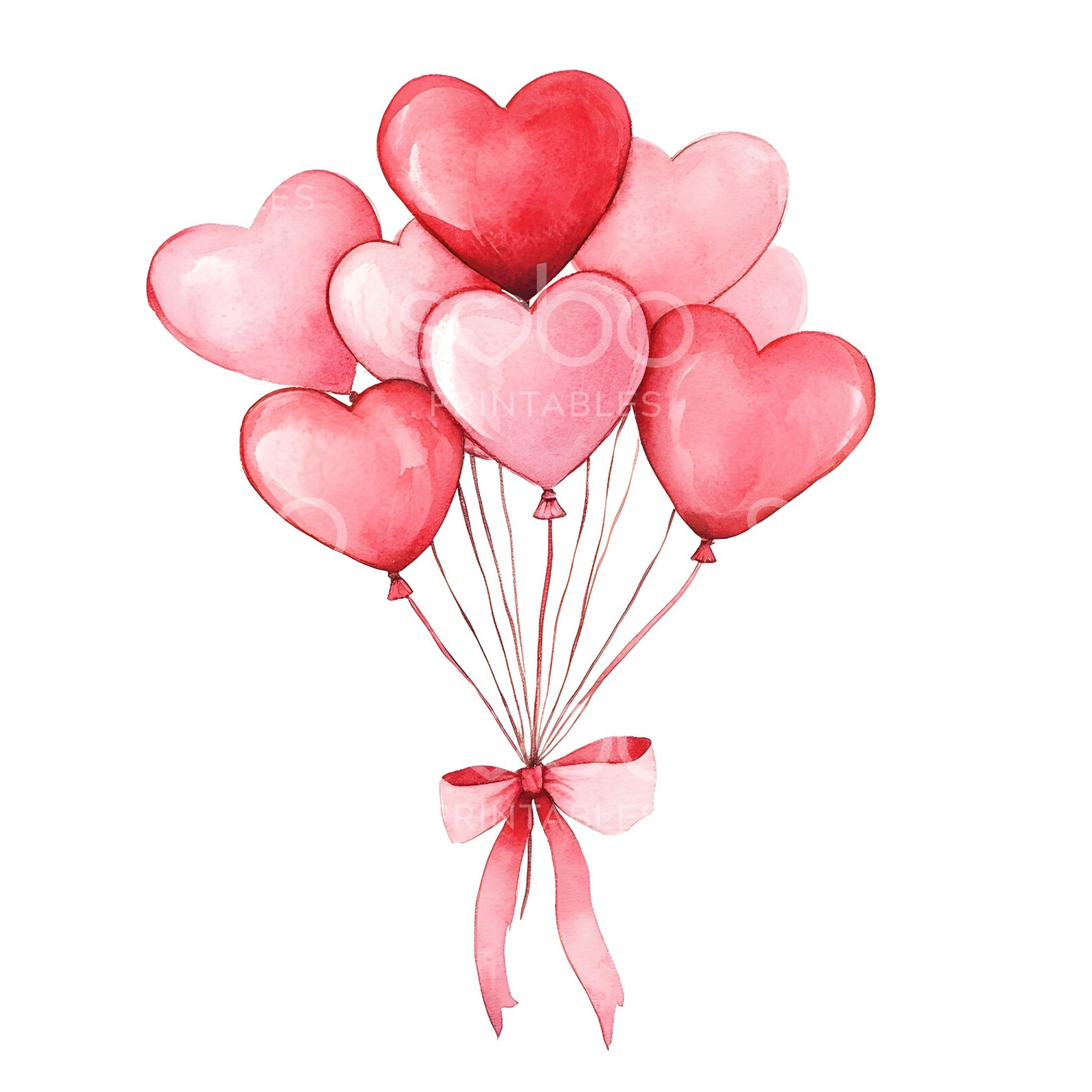 22 Cute Valentine Day Balloons Clipart, Coquette Heart Balloons ...