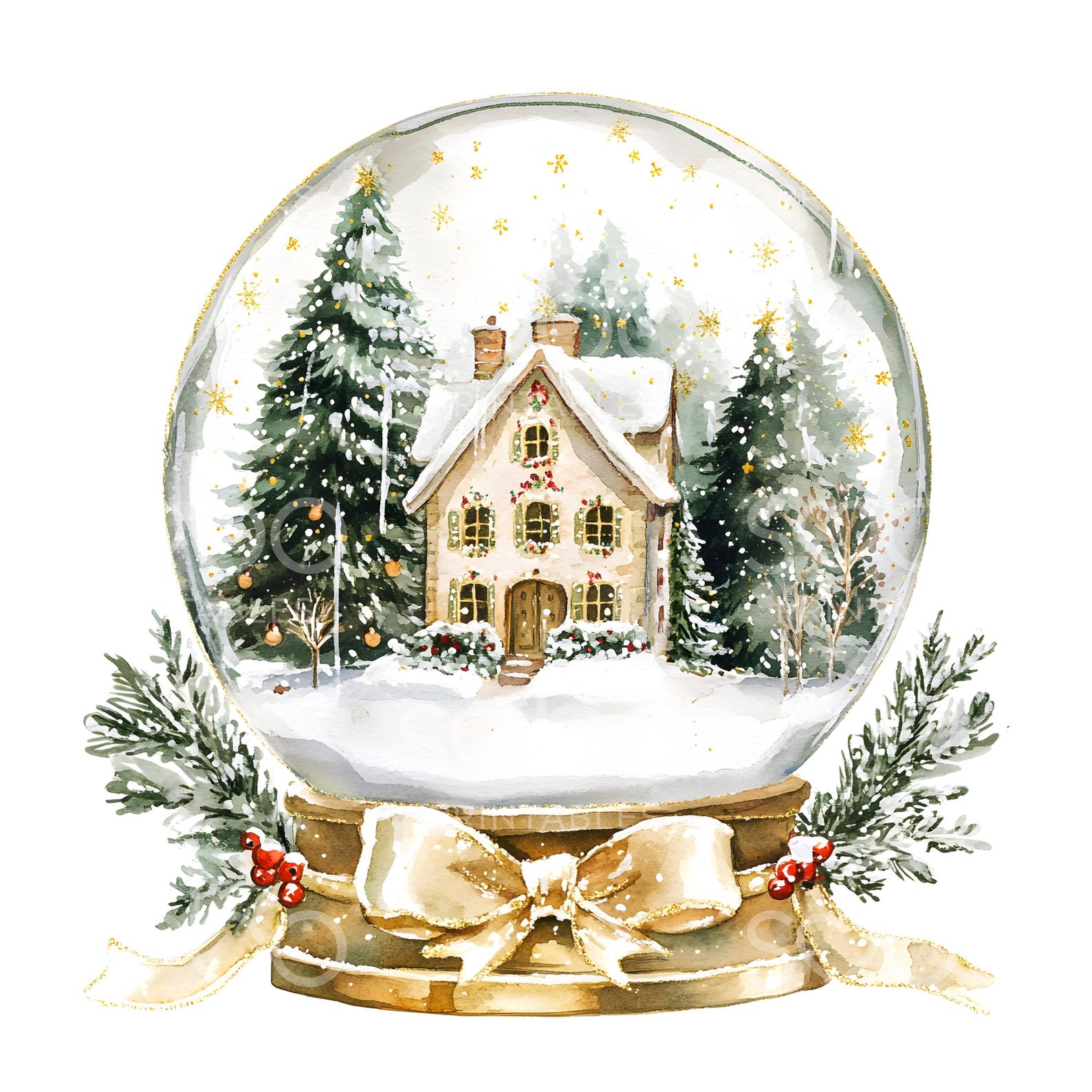 21 Christmas Snow Globe Clipart, Winter Festive Clipart, Printable ...