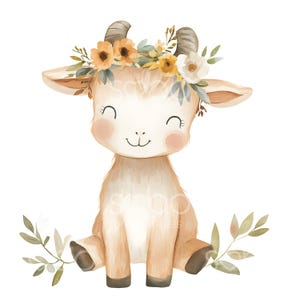 10 Boho Farm Animals Clipart, Nursery Art, Watercolor Farm Life ...