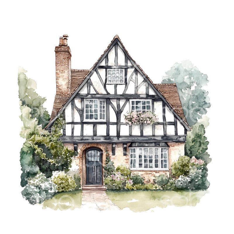 Tudor Houses Clipart - Etsy UK