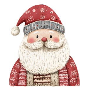 24 Scandinavian Folk Art Santa Clipart, Scandinavian Santa Claus ...