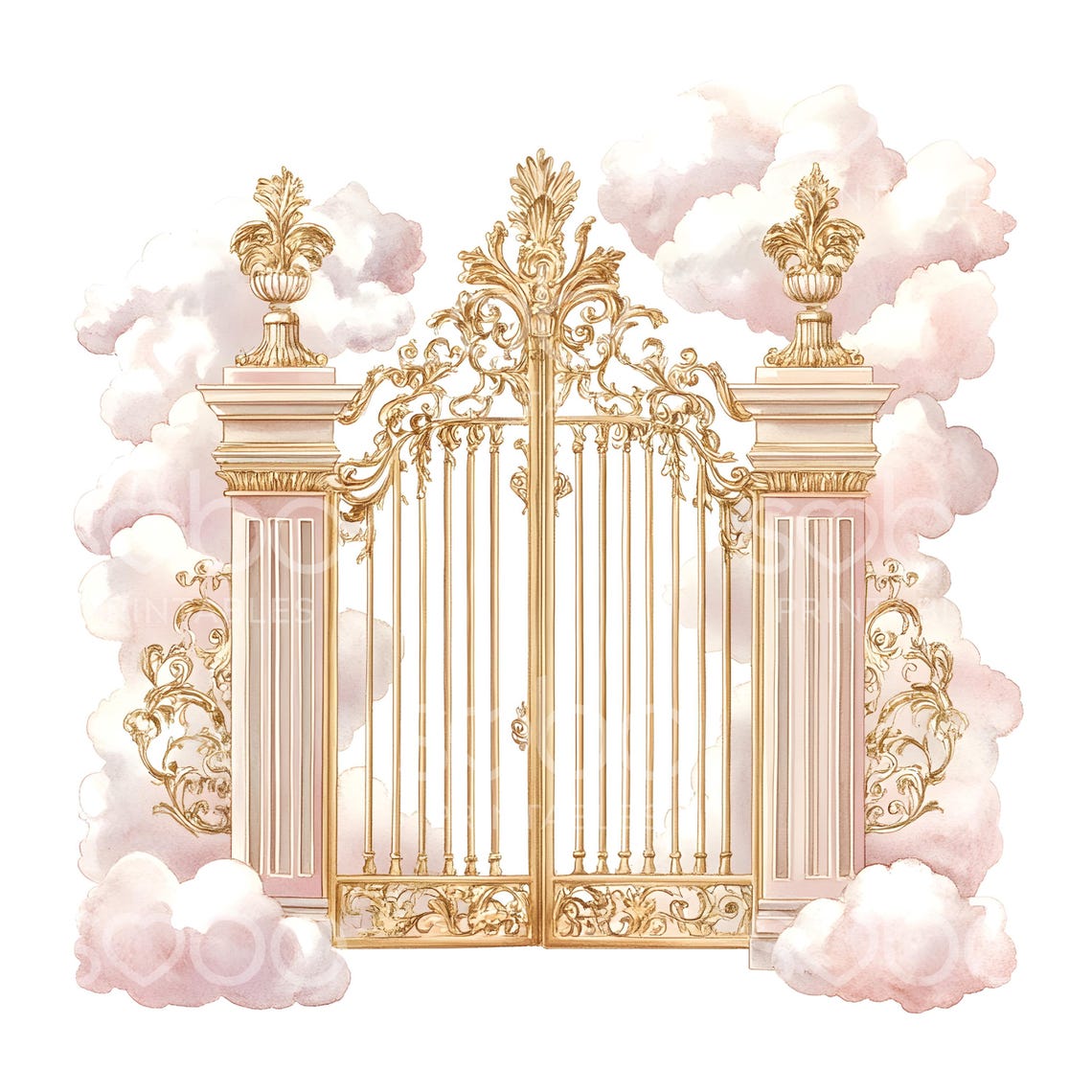 18 Heaven Gates Clipart, Dreamy Paradise Gate, Gates in Sky, Printable ...