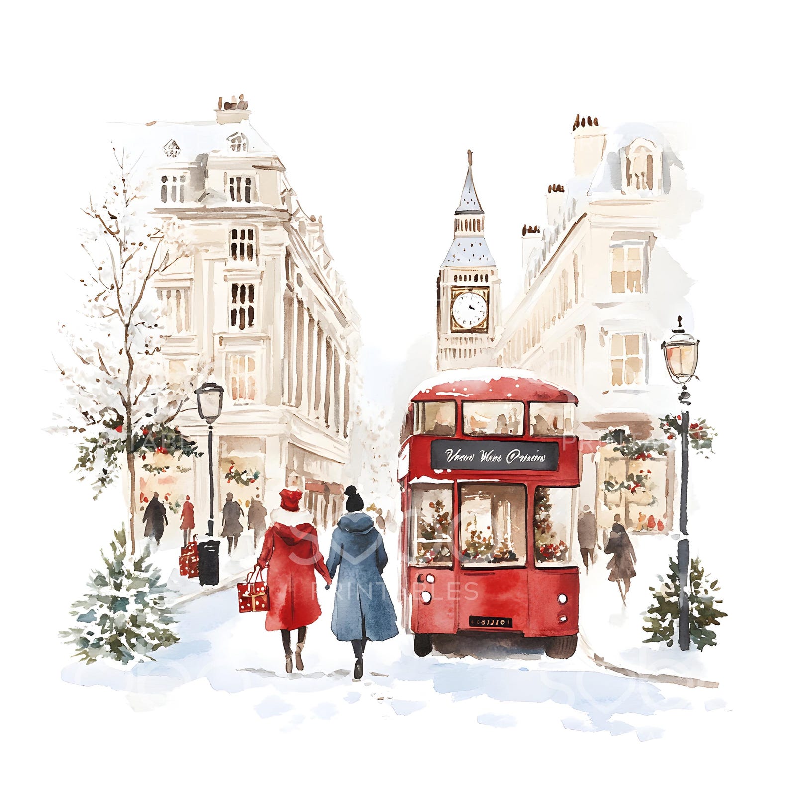 25 Christmas in London Clipart, Winter London, Cute London Travel ...