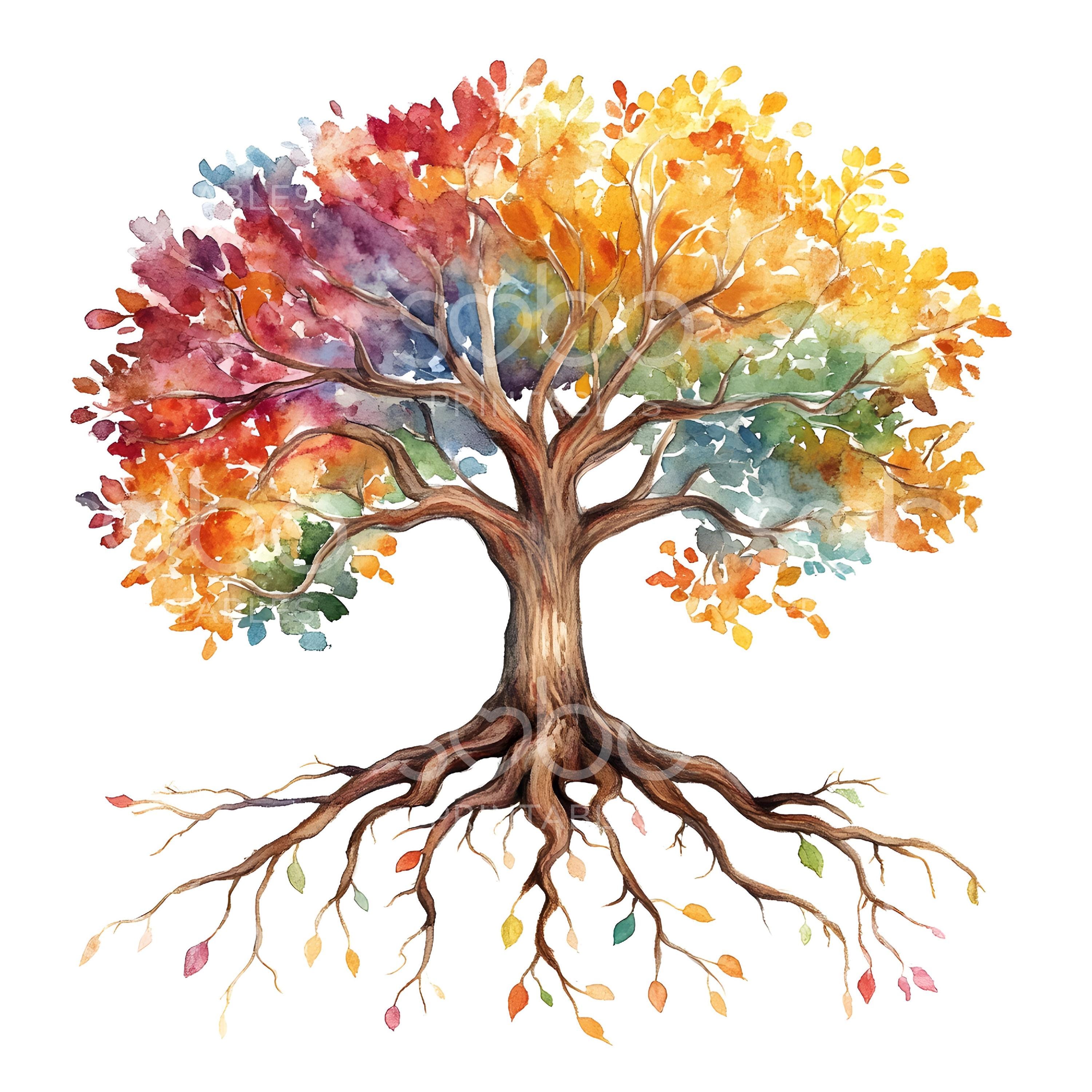 22 Rainbow Tree of Life Clipart, Family Tree, Oak Tree, Printable ...