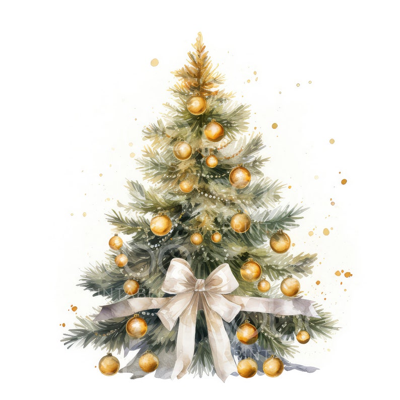 Gold Christmas Elements Clipart - 10 High Quality Jpgs, Digital ...