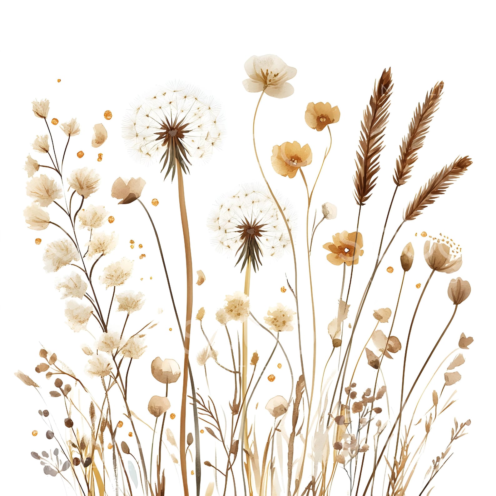 18 Boho Flowers Bouquet Clipart, Pampas, Dried Flowers Wall Art ...
