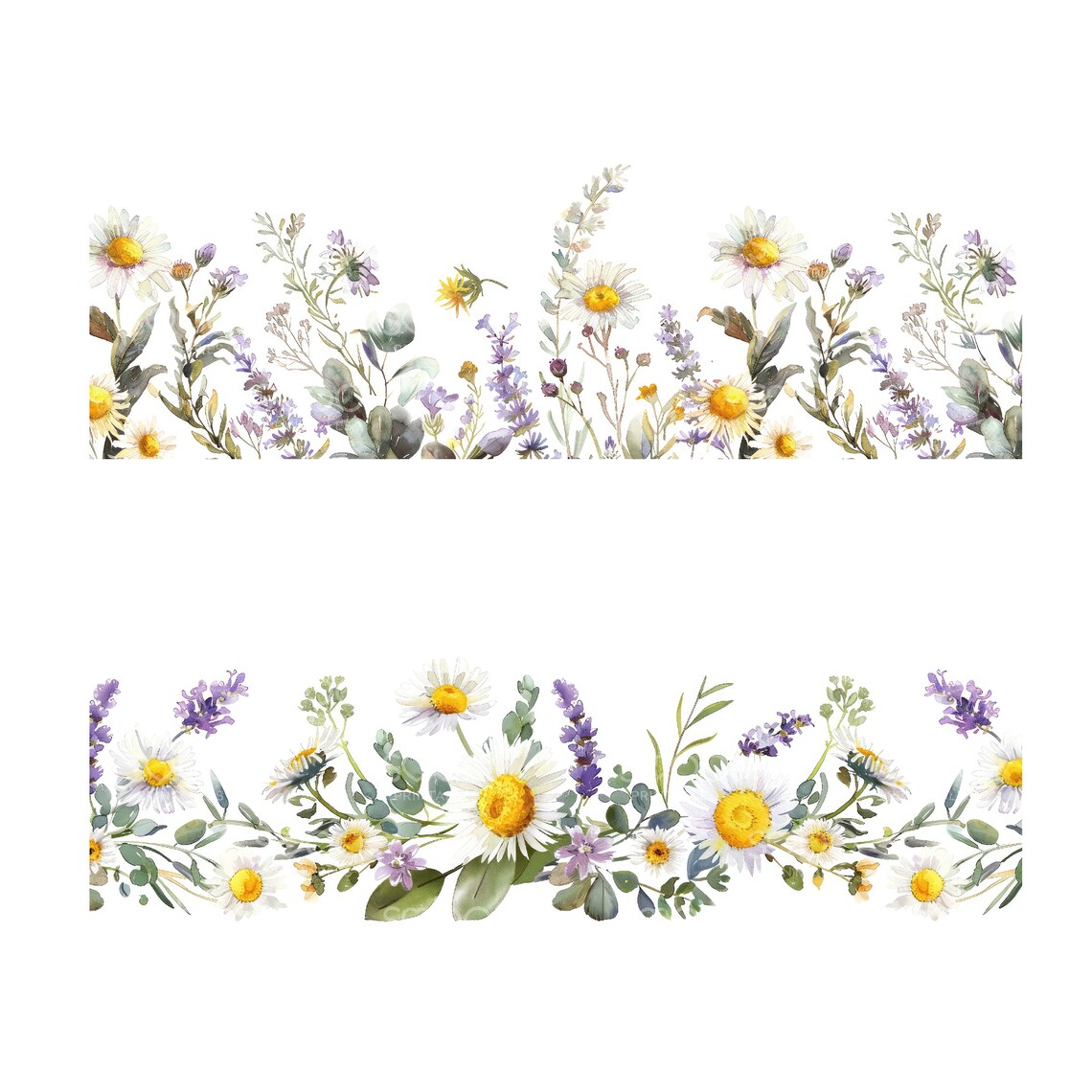 17 Summer Borders Clipart Border, Wildflowers Border Clipart, Digital ...