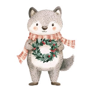 20 Christmas Woodland Animals Clipart, Bear, Fox, Deer, Cute Woodland ...