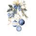 28 Festive Branch Blue Clipart, Christmas Decor Art, Rustic Christmas ...