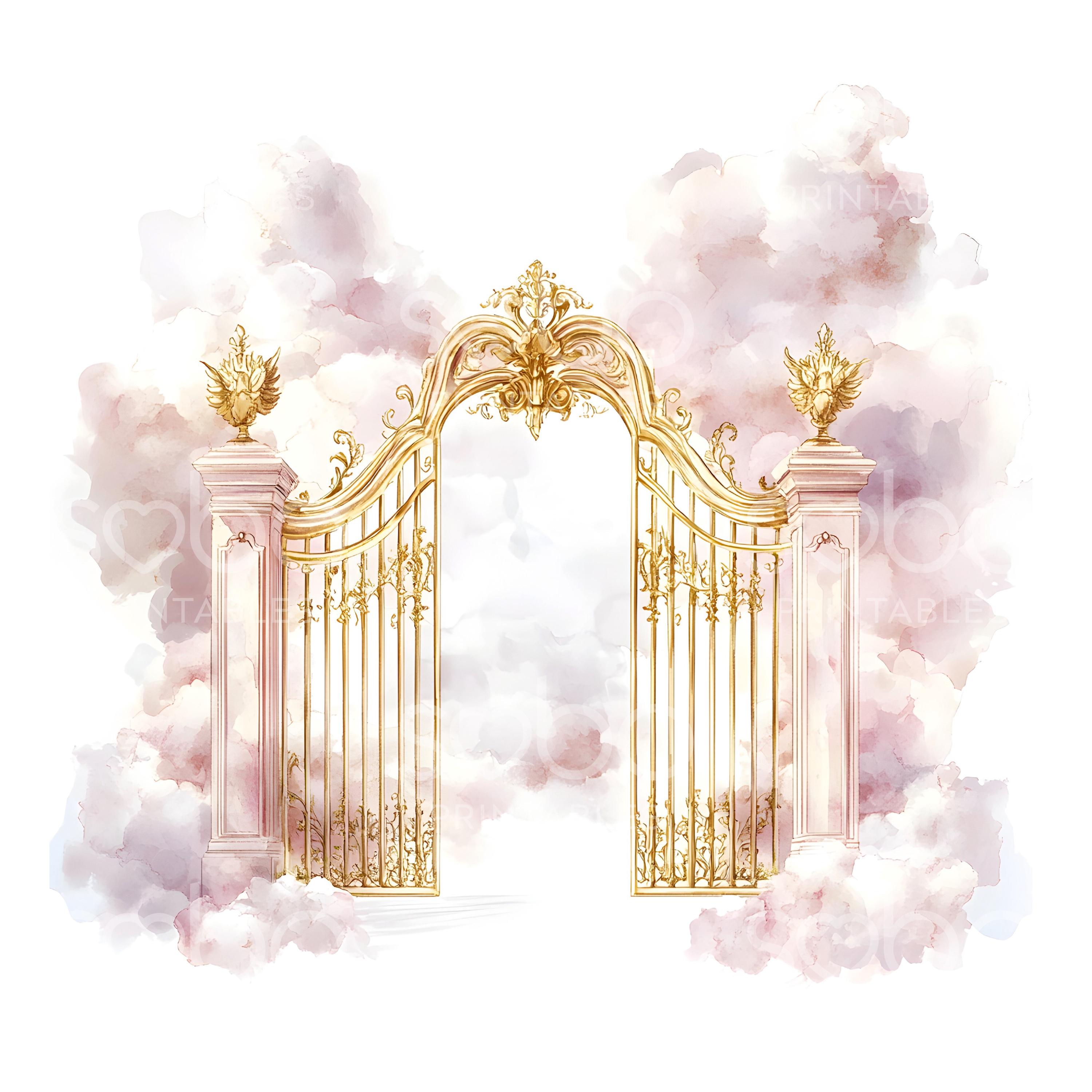 18 Heaven Gates Clipart, Dreamy Paradise Gate, Gates in Sky, Printable ...