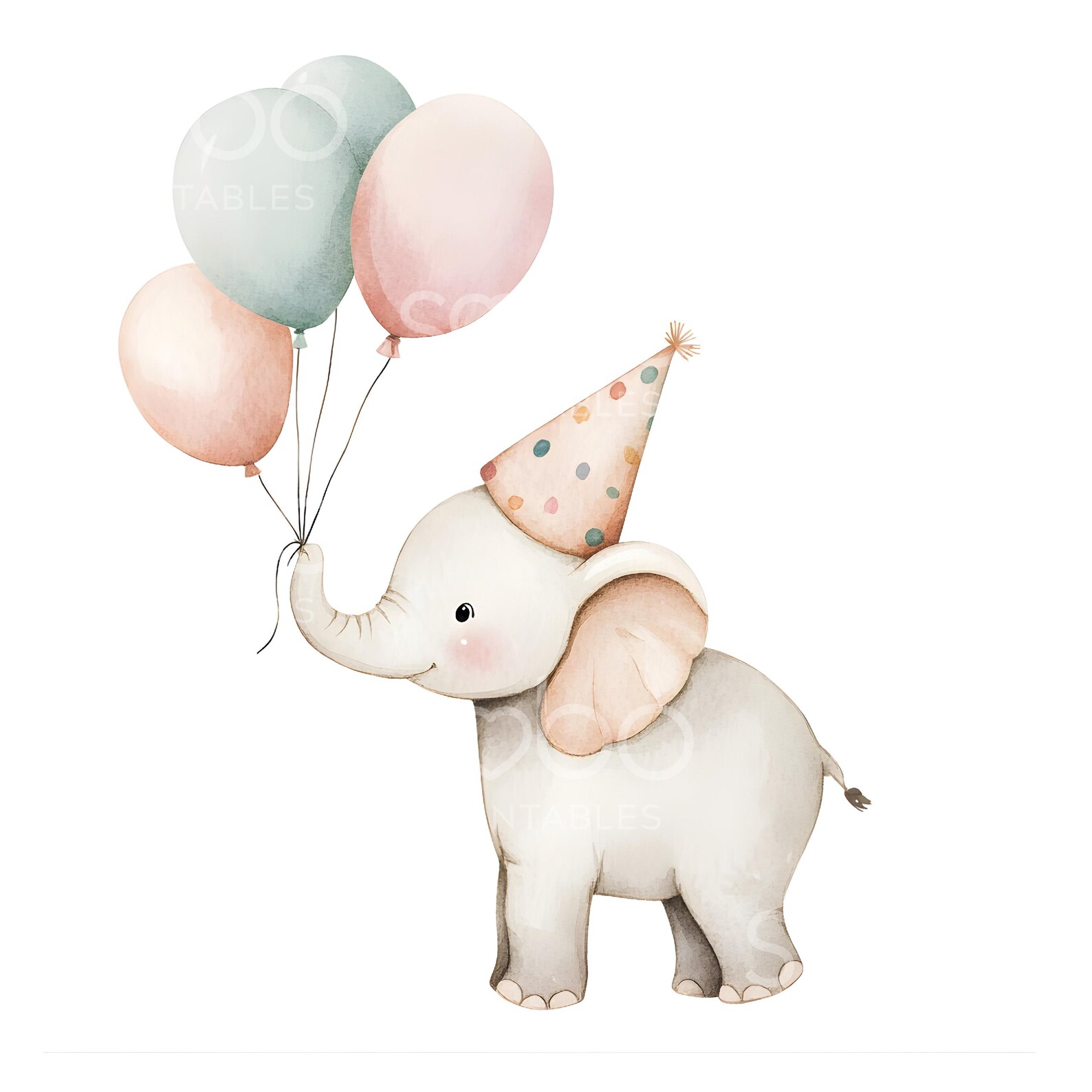 21 Baby Elephant Birthday Clipart, Cute Elephant, Baby Safari Animal ...