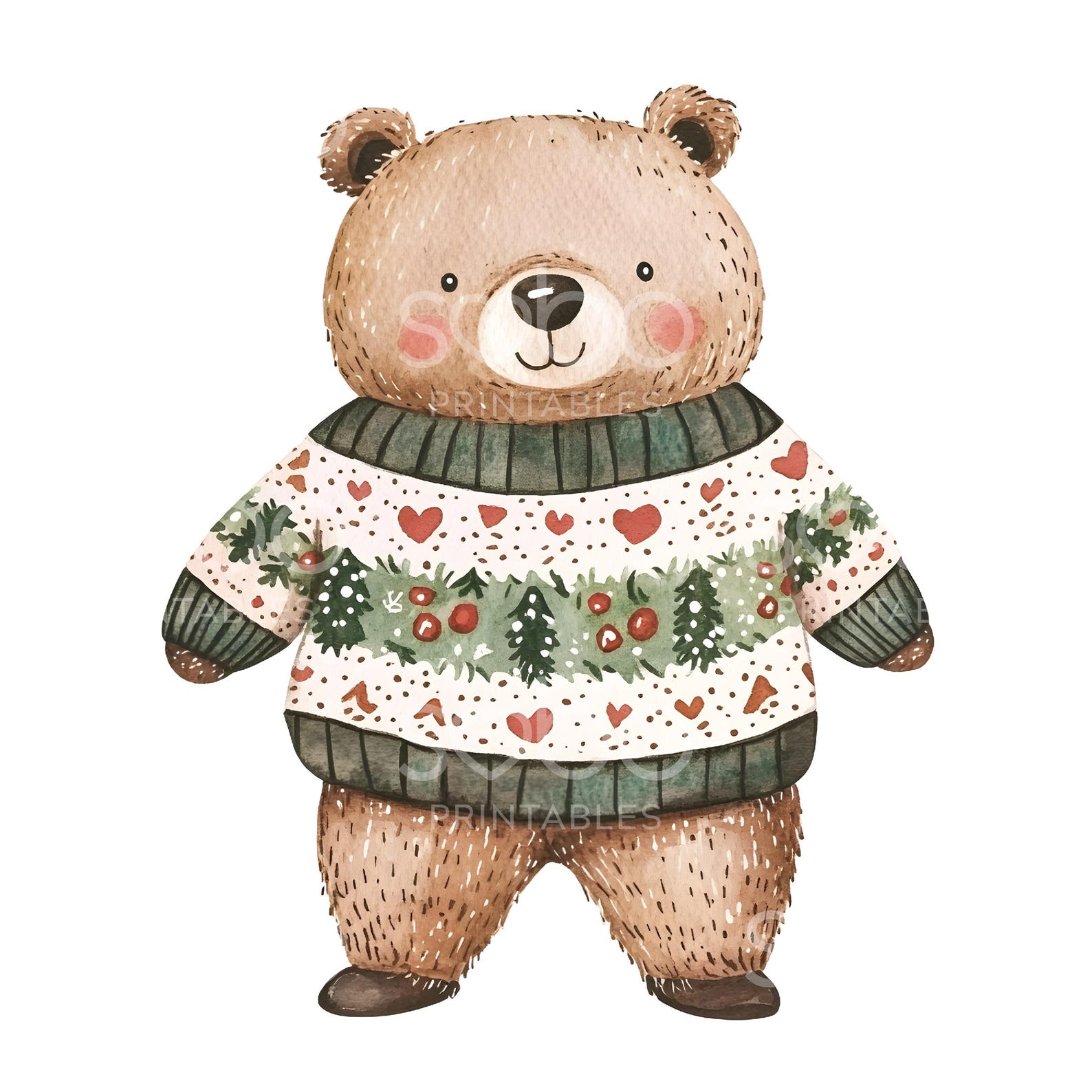 15 Christmas Woodland Animals Clipart, Bear, Fox, Deer, Cute Woodland ...